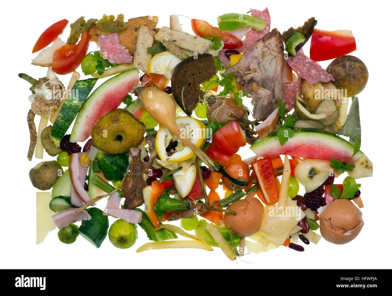 Food waste which remain after cooking. It is garbage on a table of the ...
