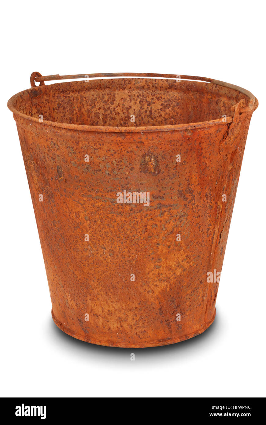 Rusty bucket on white. Clipping path inside Stock Photo - Alamy