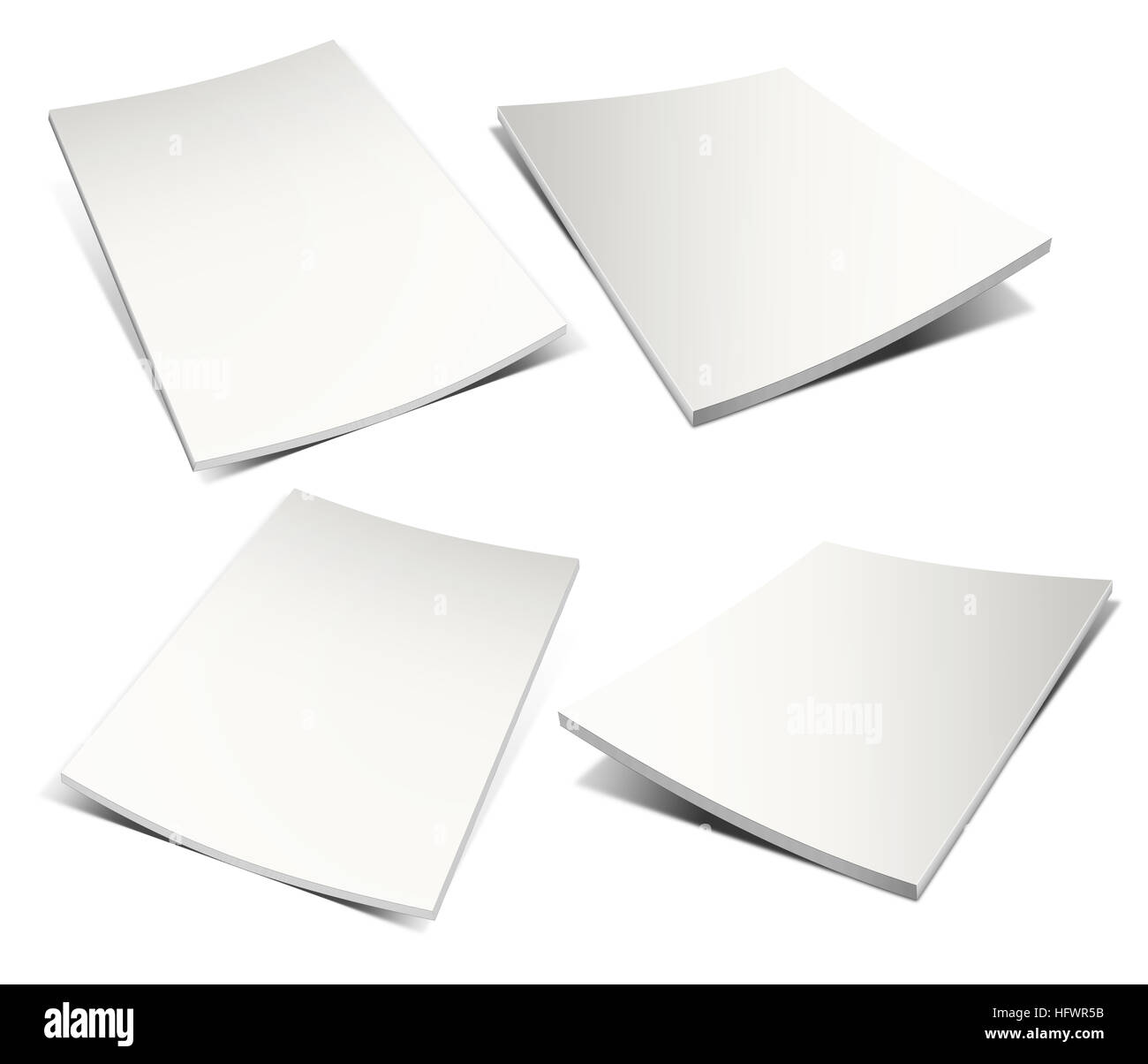 Empty white magazine on white background. Ready to be personalized by ...