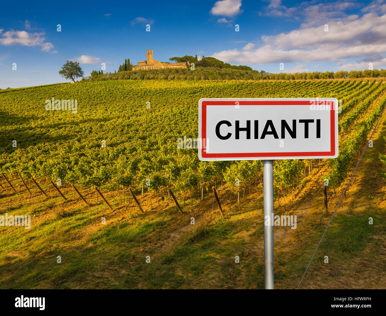 Sign indicating the Chianti wine region of Tuscany, Italy Stock Photo ...