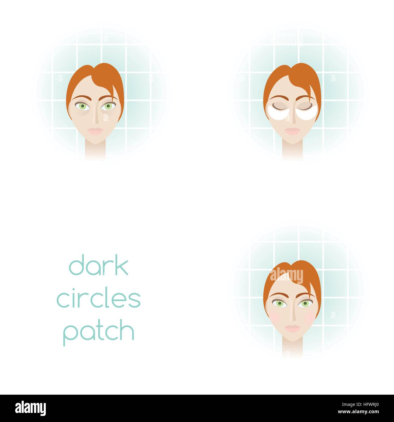 Illustration of face care - using dark circles patch Stock Vector Image ...