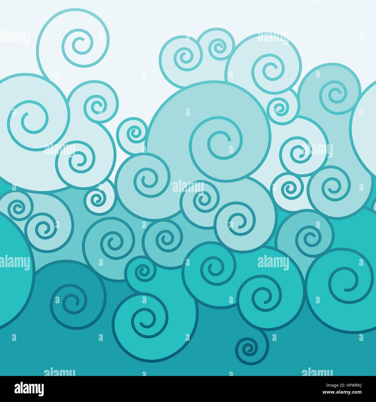 Seamless swirl border in sea colors Stock Vector Image & Art - Alamy
