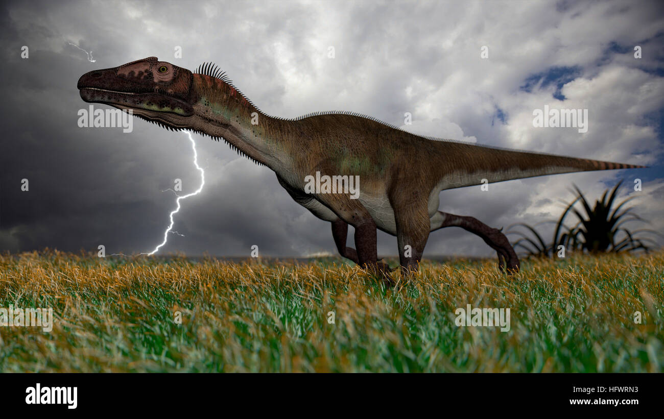 3d rendering of the running utahraptor Stock Photo - Alamy