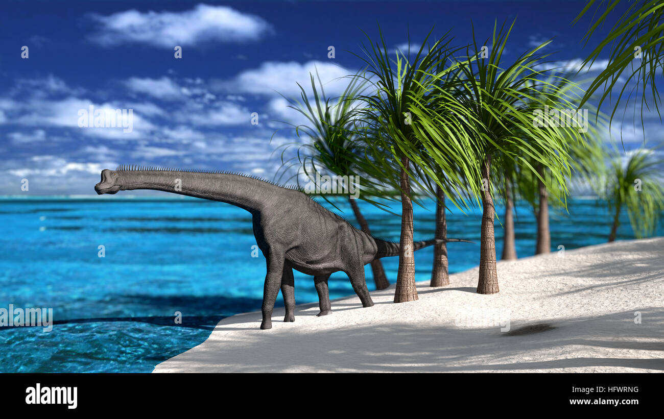 3d illustration of the walking brachiosaurus Stock Photo - Alamy
