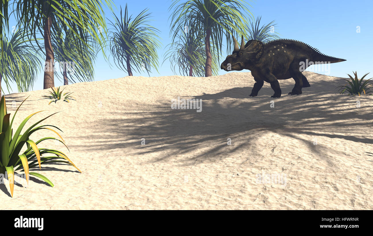 3d rendering of the walking diceratops Stock Photo - Alamy