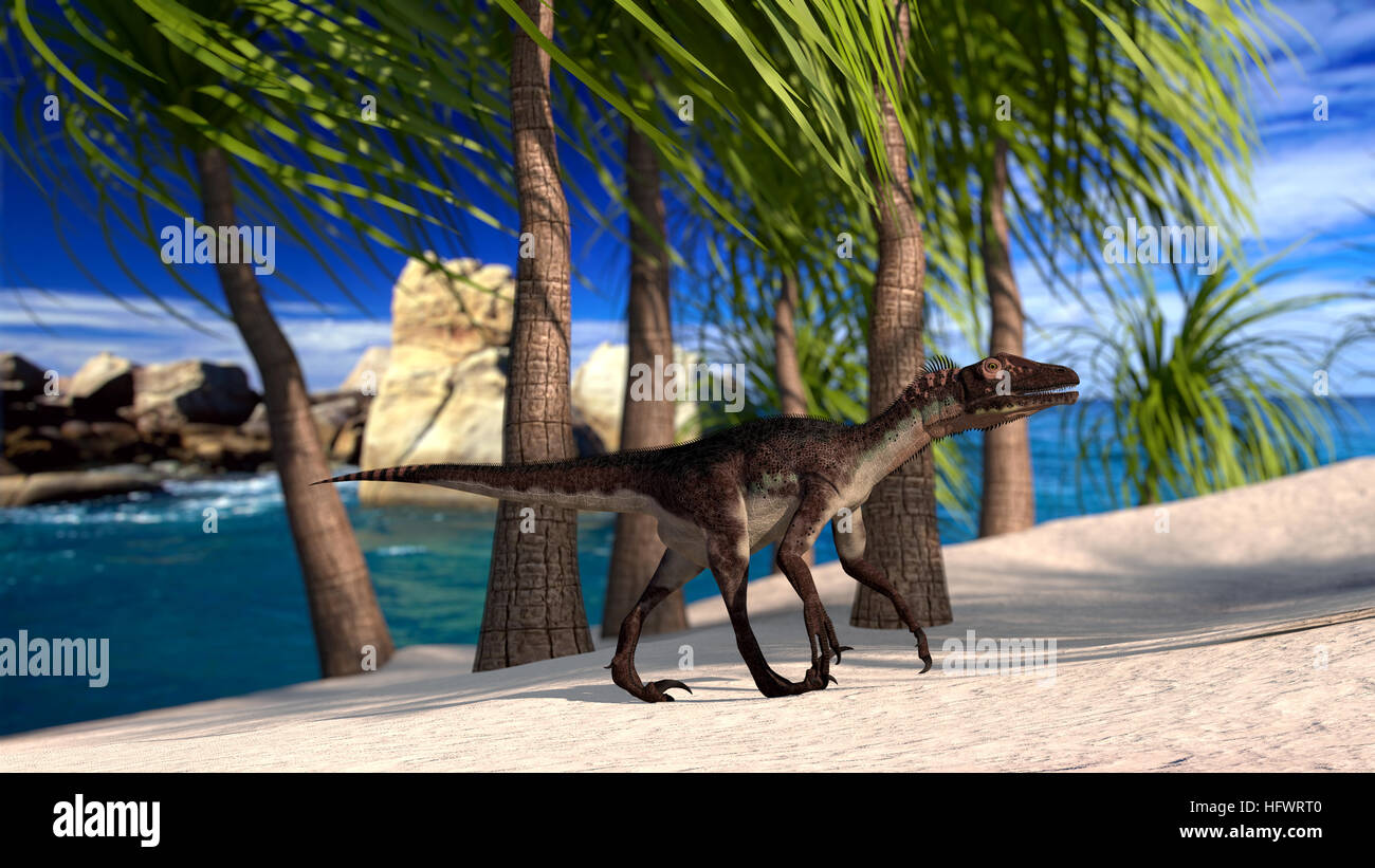 3d rendering of the running utahraptor Stock Photo - Alamy