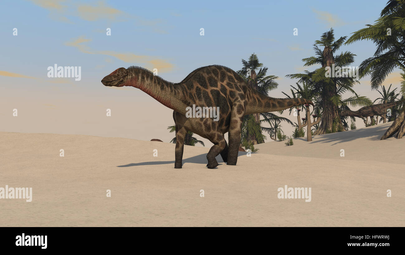 3d rendering of the walking dicraeosaurus Stock Photo - Alamy