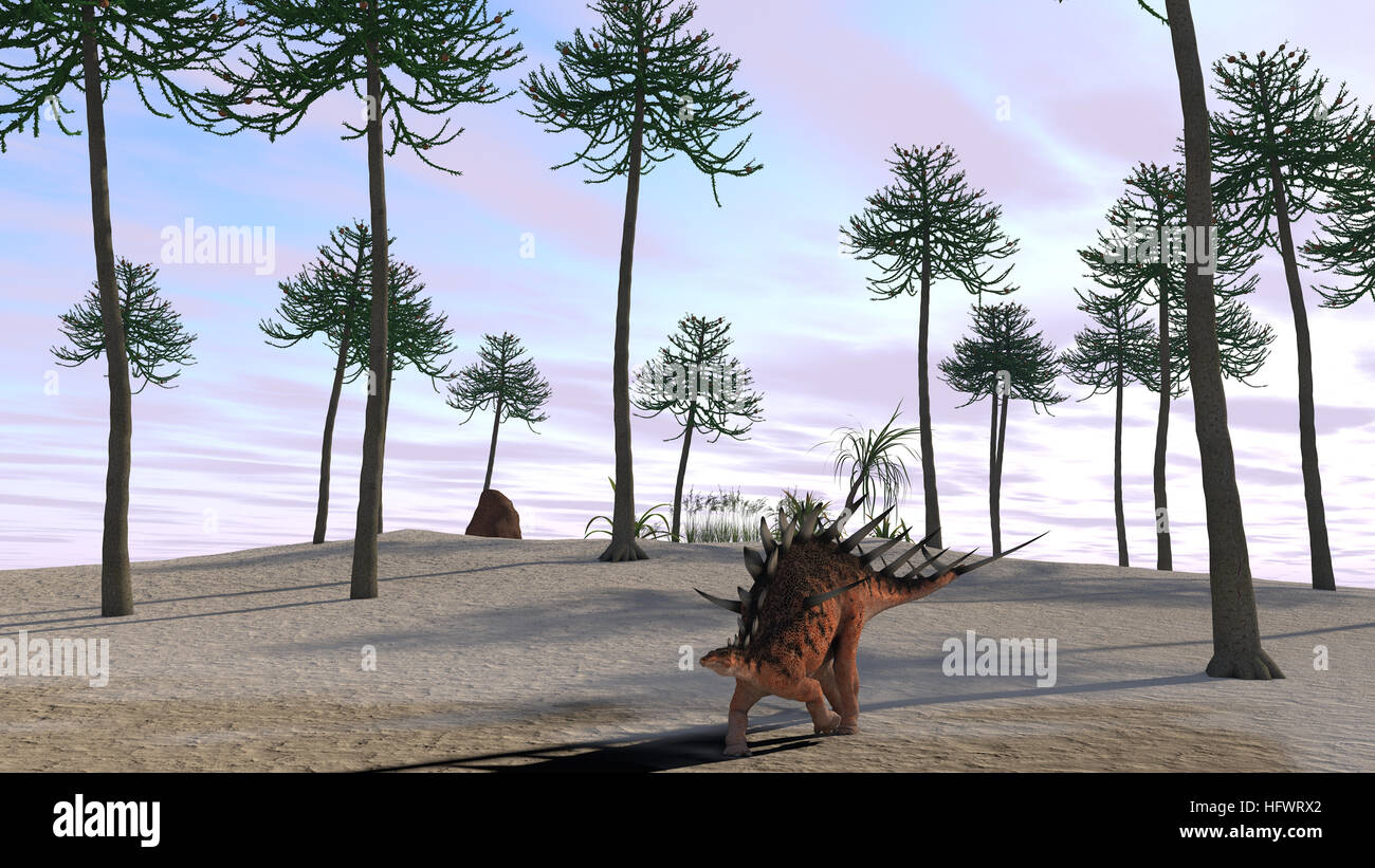 3d rendering of the walking kentrosaurus Stock Photo - Alamy