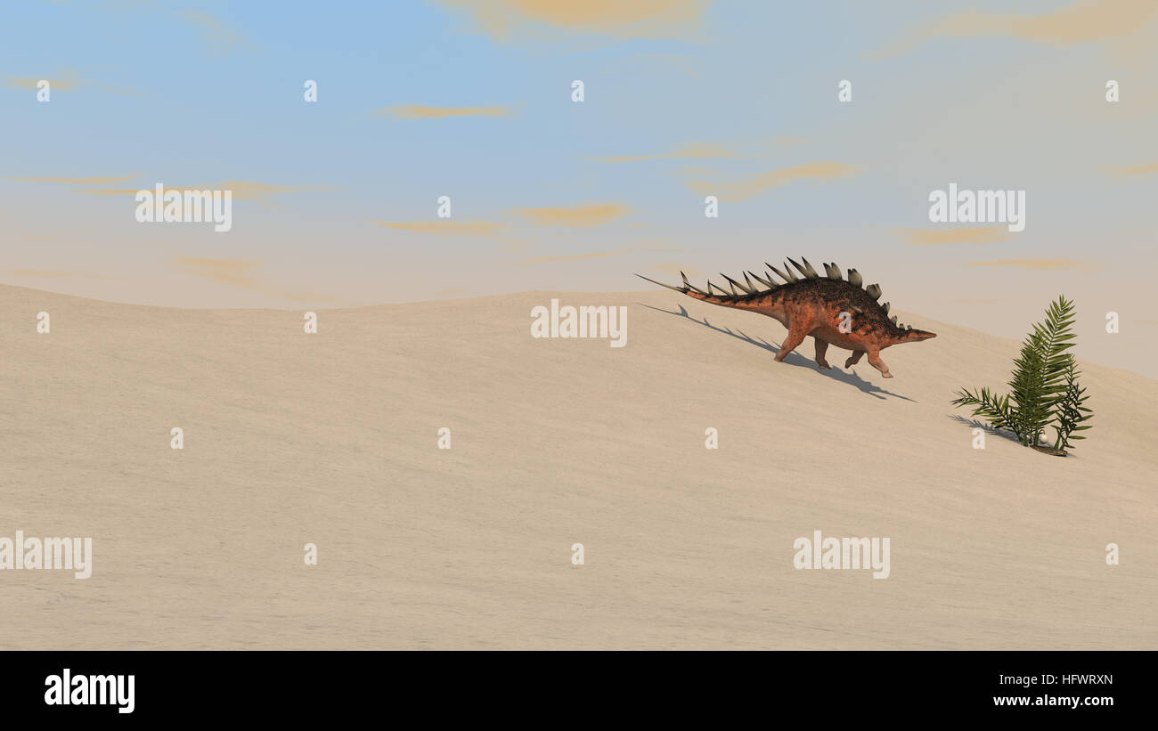 3d rendering of the walking kentrosaurus Stock Photo - Alamy