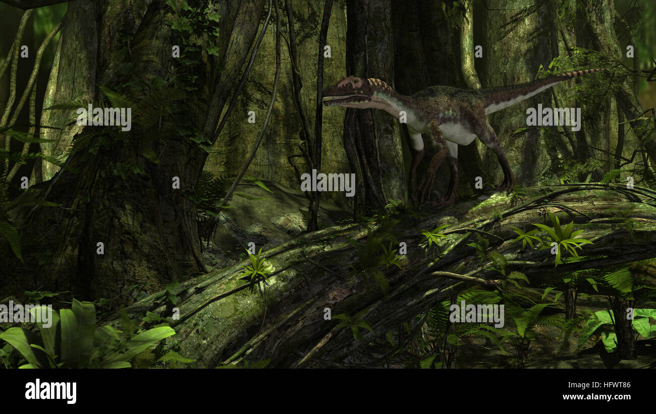 3d rendering of the running utahraptor Stock Photo - Alamy