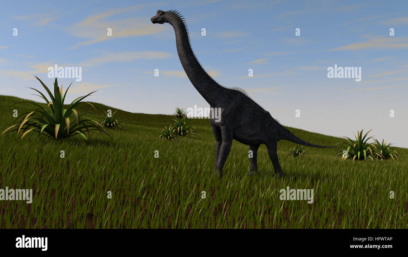 3d illustration of the walking brachiosaurus Stock Photo - Alamy