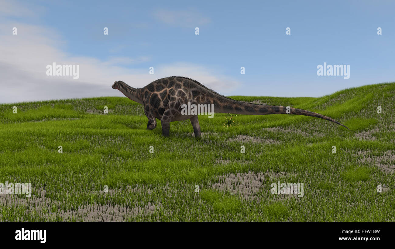 3d rendering of the walking dicraeosaurus Stock Photo - Alamy