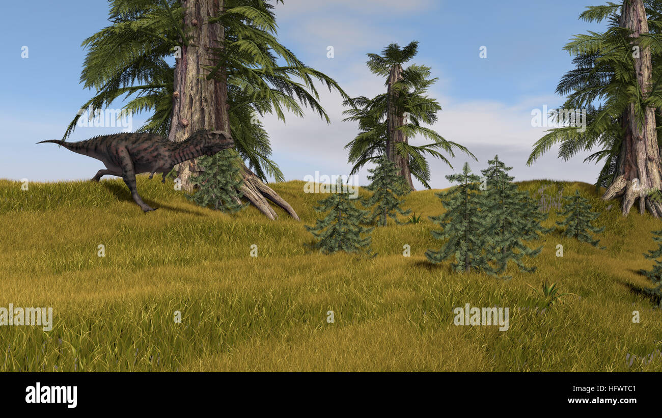 3d illustration of the running ceratosaurus Stock Photo - Alamy