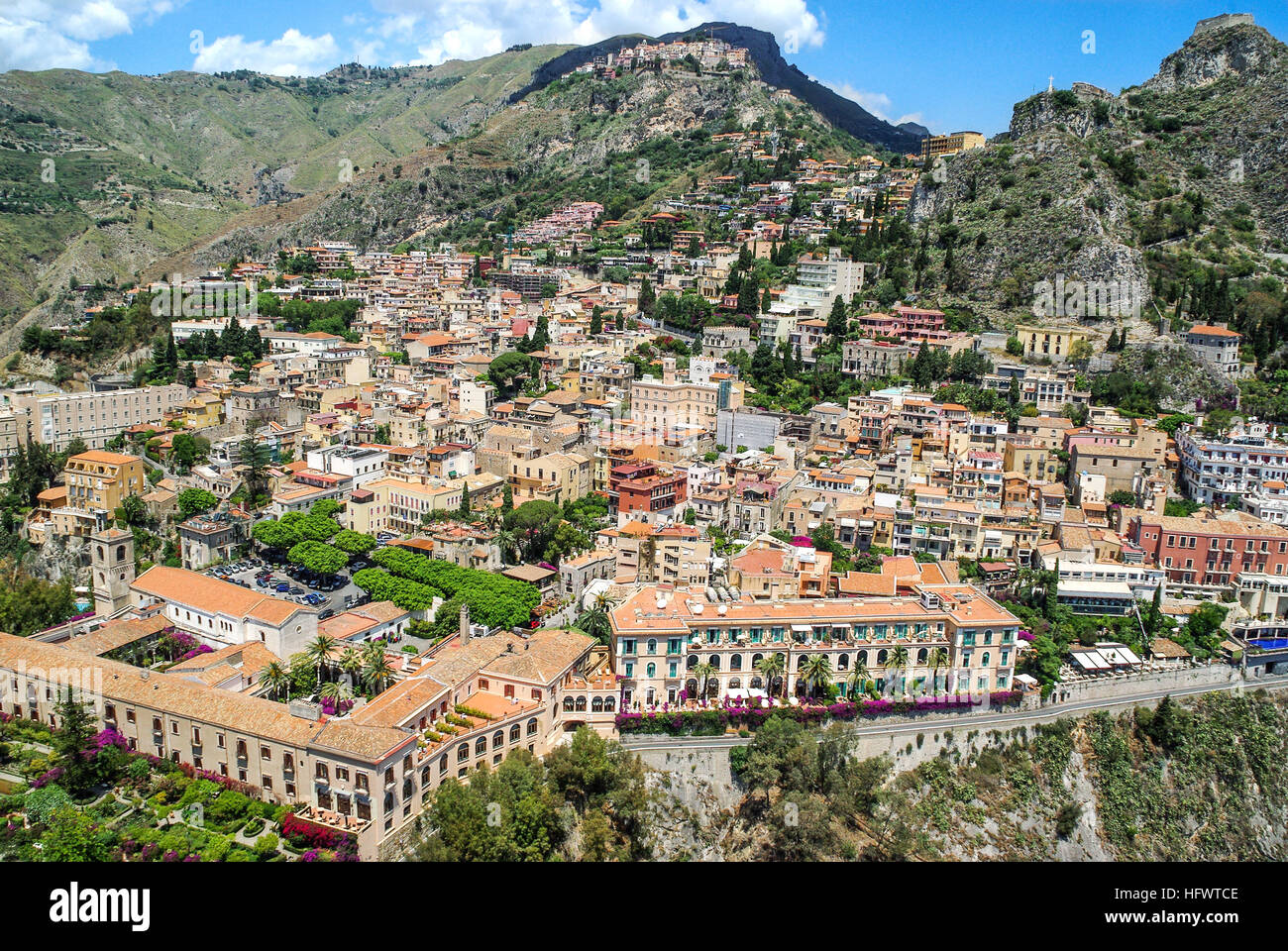 Aerial view of Taormina in Sicily, Italy Stock Photo - Alamy