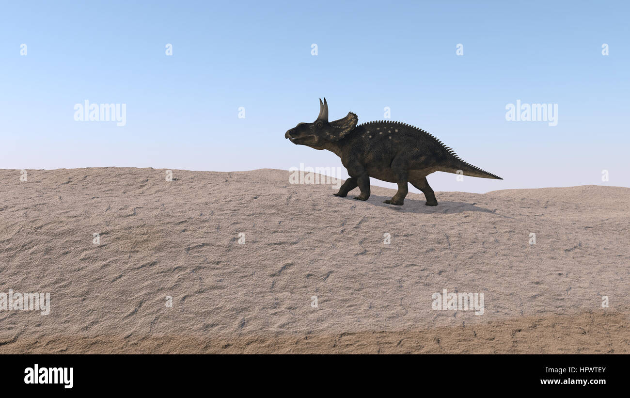 3d rendering of the walking diceratops Stock Photo - Alamy