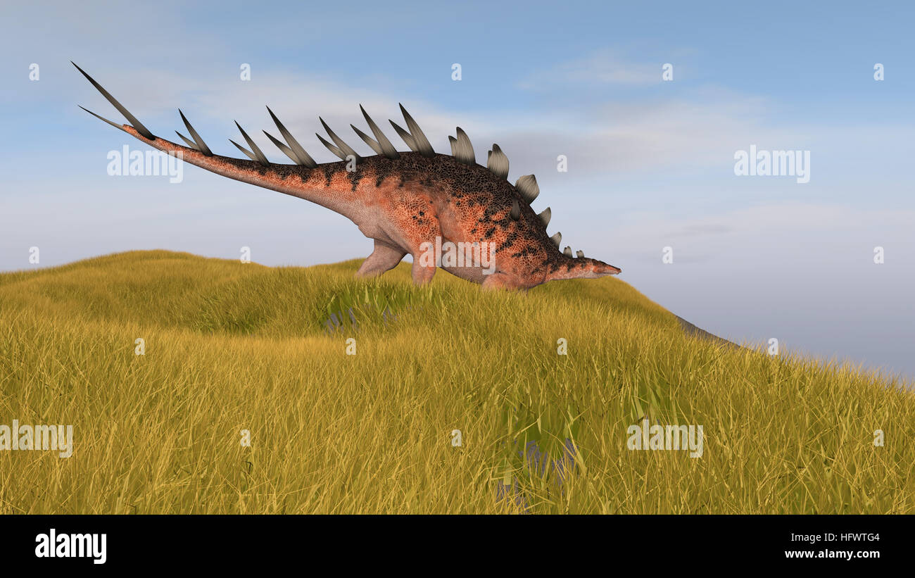 3d rendering of the walking kentrosaurus Stock Photo - Alamy