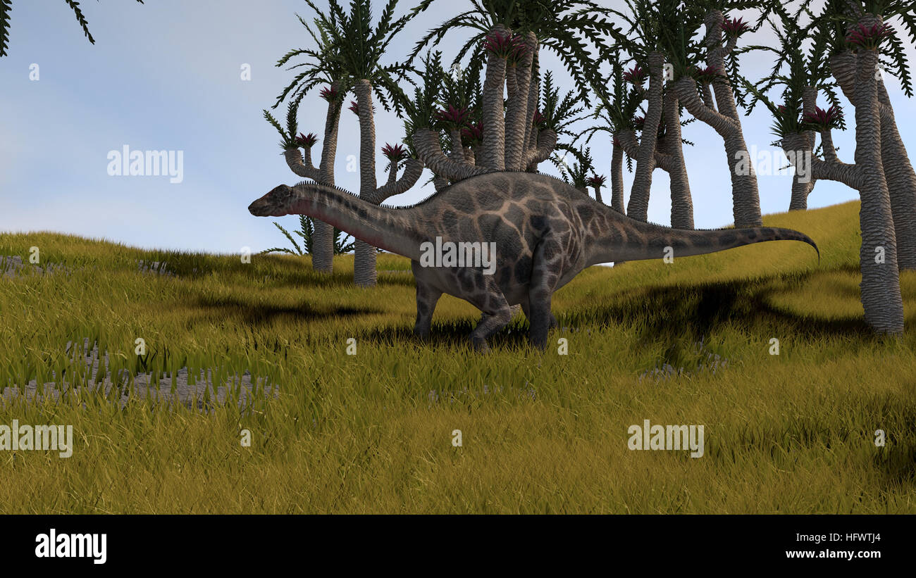 3d rendering of the walking dicraeosaurus Stock Photo - Alamy