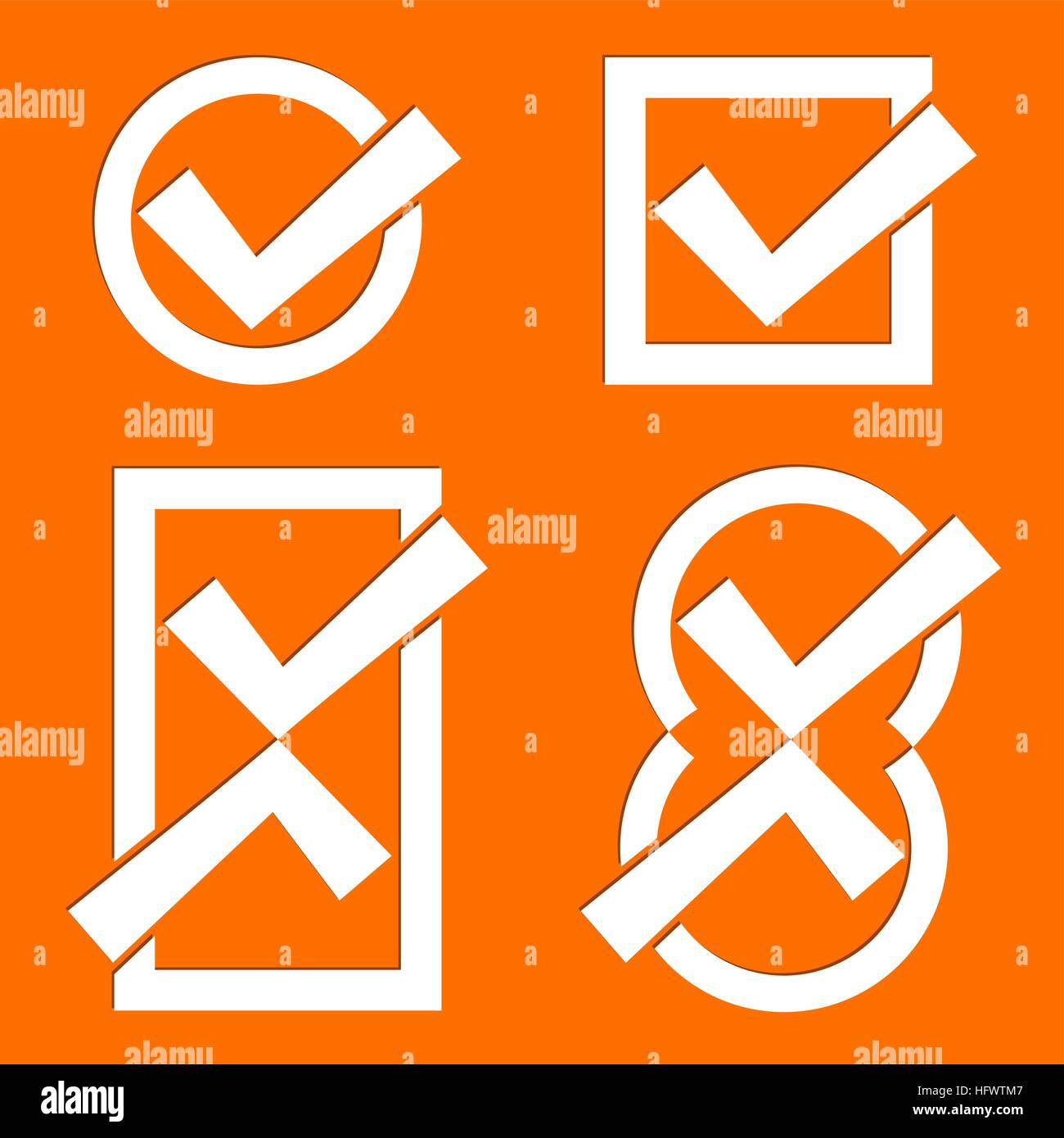 Orange tick icons Stock Vector Image & Art - Alamy