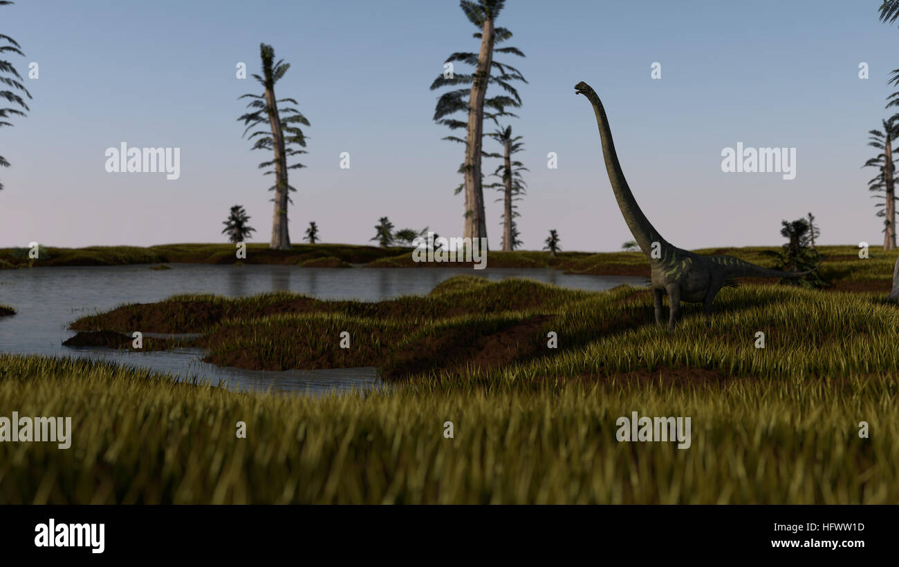 3d rendering of the mamenchisaurus dinosaur Stock Photo - Alamy