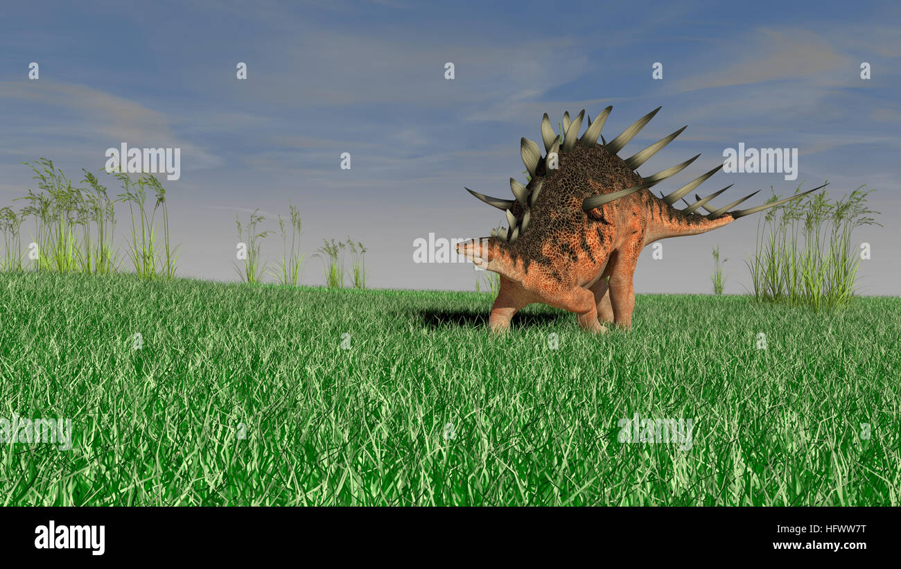 3d rendering of the walking kentrosaurus Stock Photo - Alamy