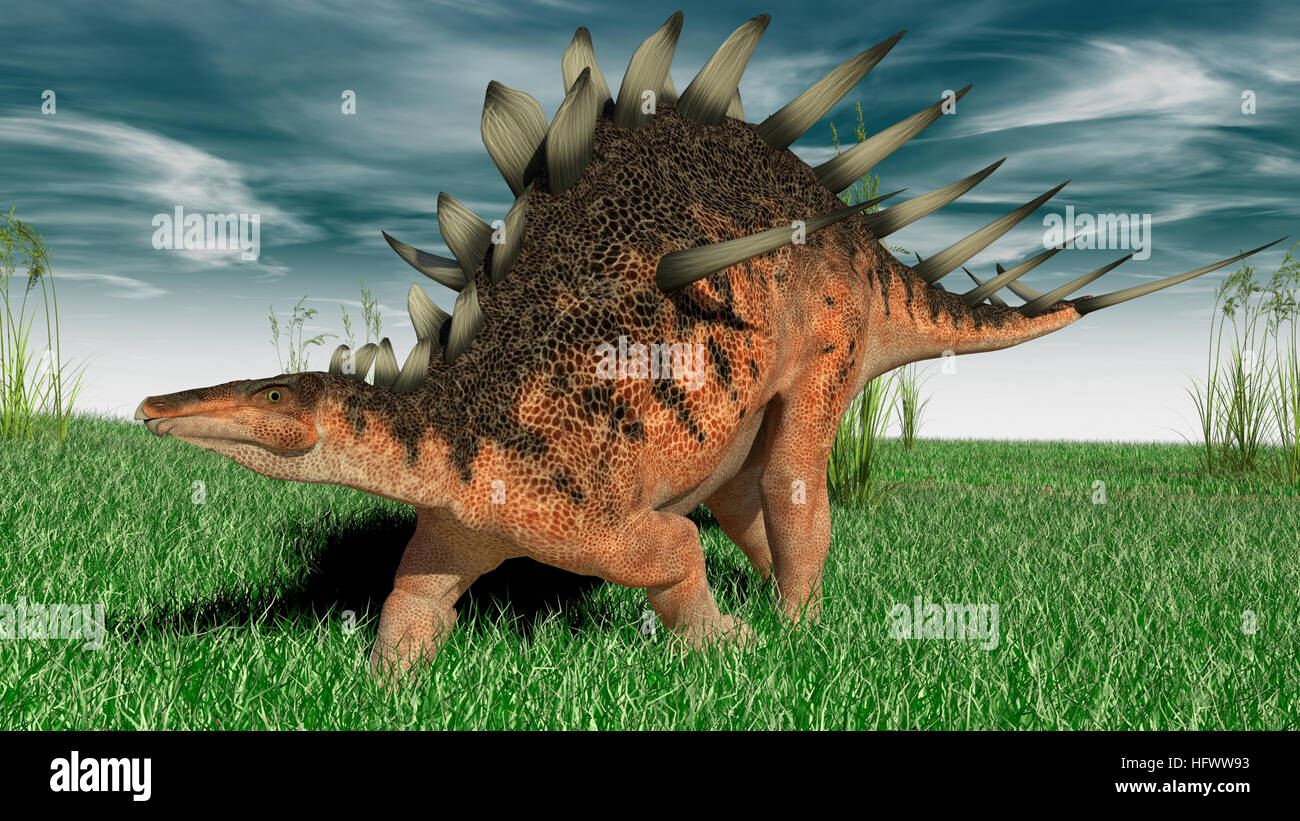3d rendering of the walking kentrosaurus Stock Photo - Alamy