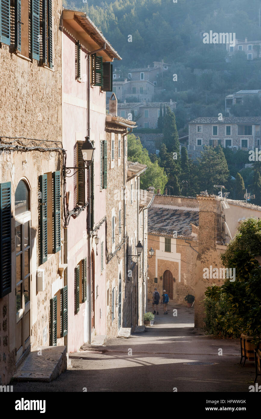 Deia, Mallorca, Spain. Street view in pretty little Majorcan village ...