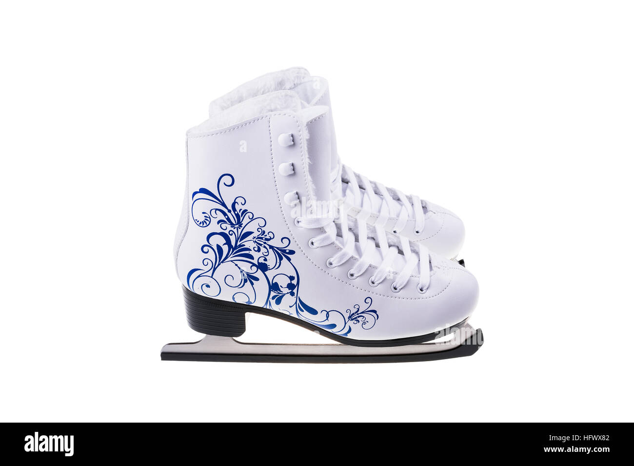 Figure ice skates isolated on white background Stock Photo - Alamy