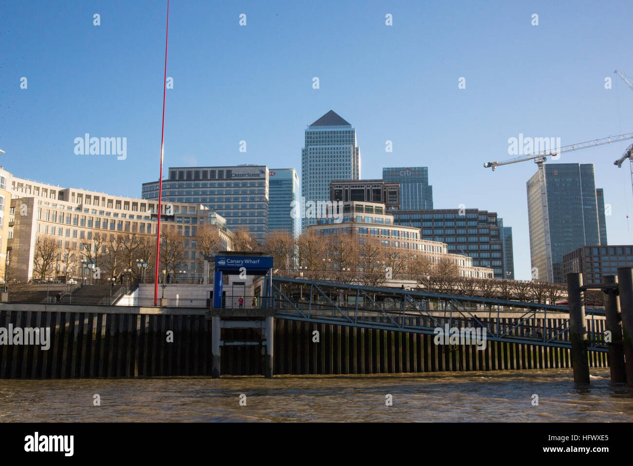 A view of Canary Wharf from the River Thames Stock Photo - Alamy