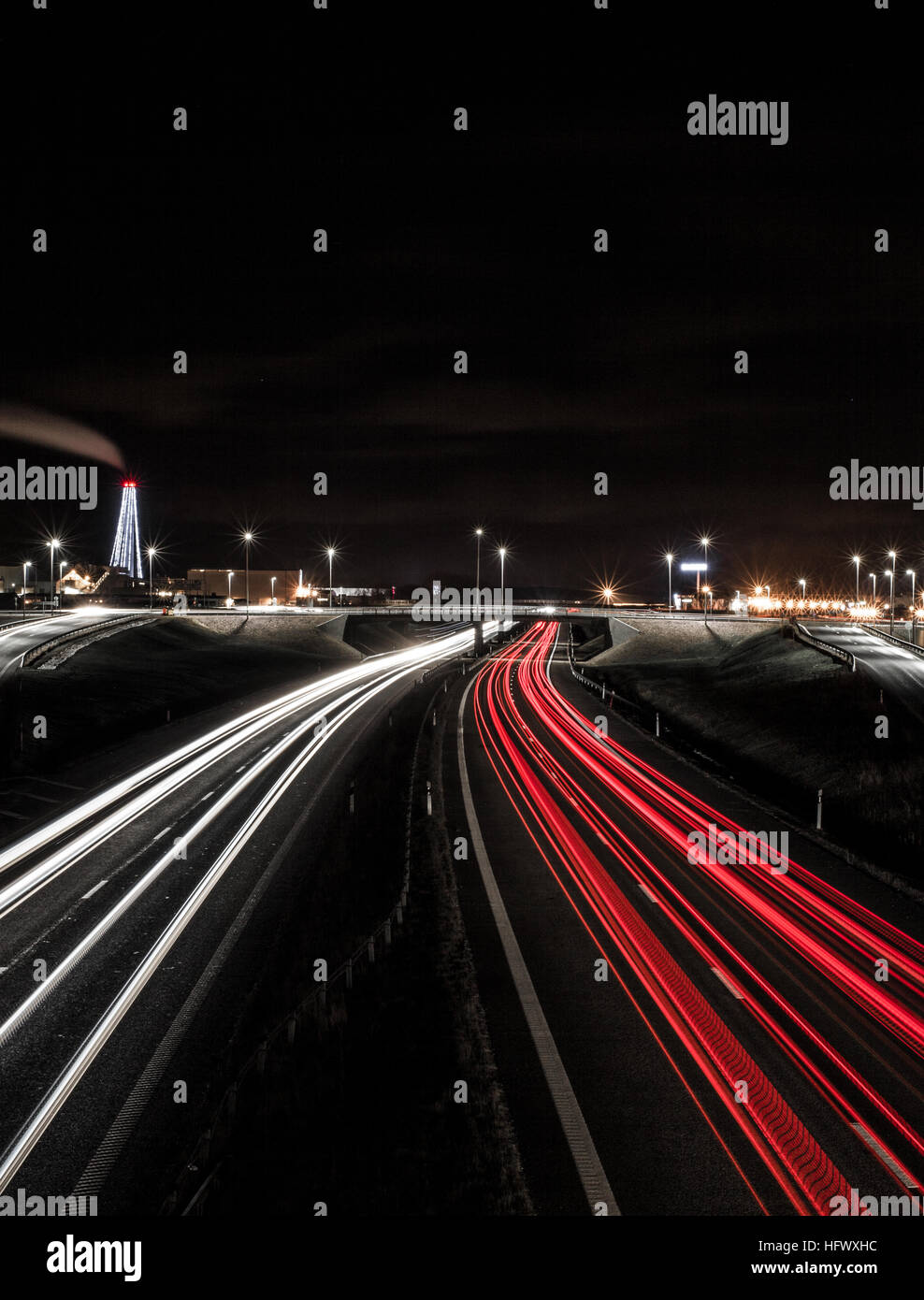 motorway night lights Stock Photo - Alamy