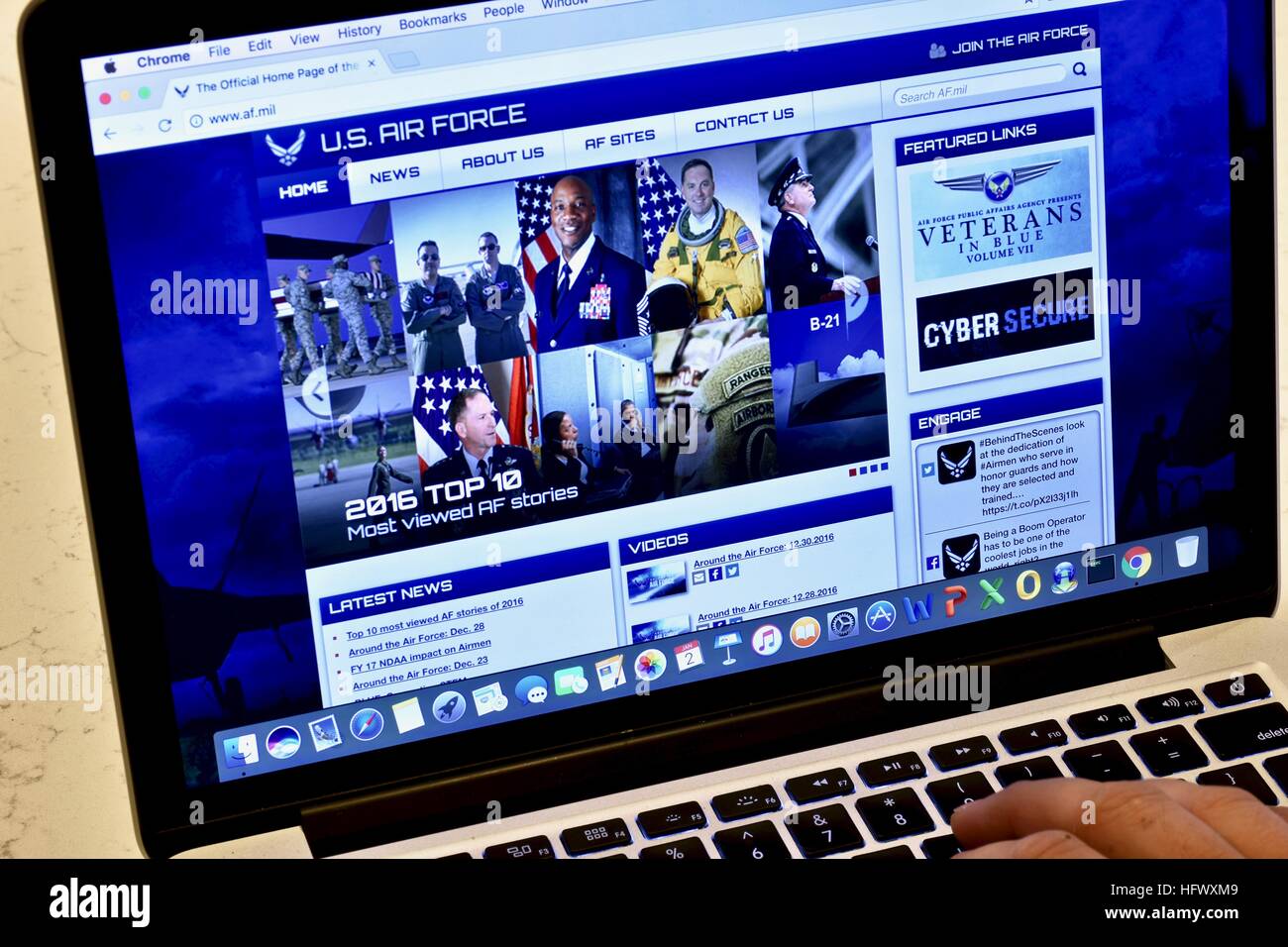 An Apple Macbook Pro displaying the United States Air Force website ...