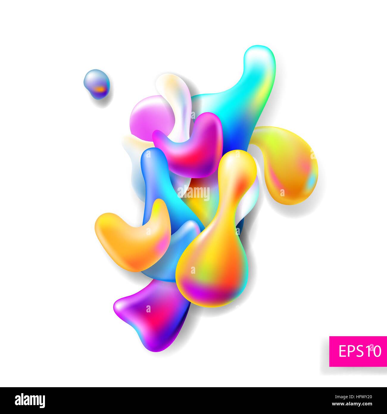abstract bright colorful plasma drops shapes pattern isolated on Stock ...