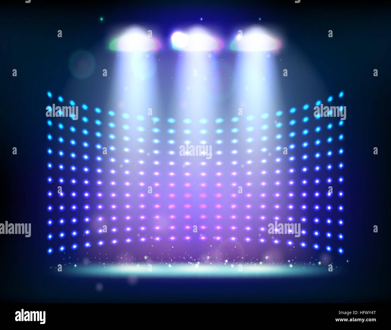 scene illumination show, bright lighting with spotlights, floodl Stock ...