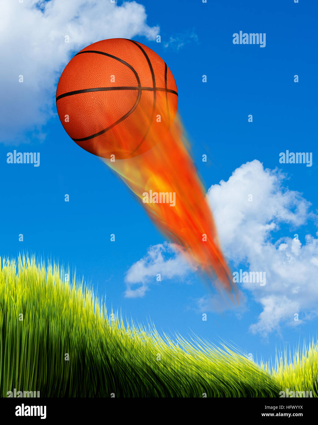 Flying ball basketball on hi-res stock photography and images - Alamy