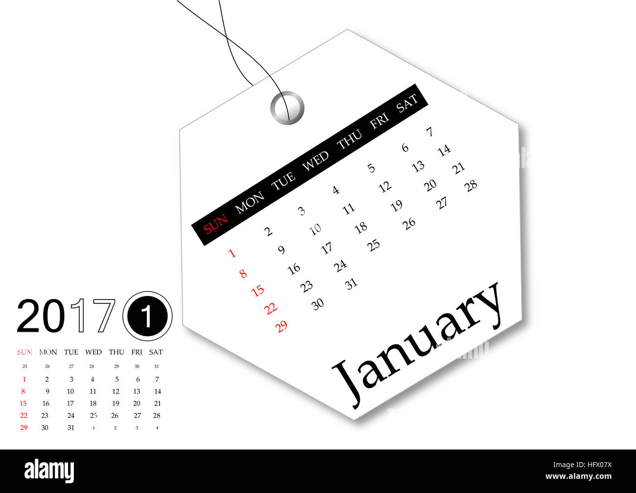 Calendar sheet january hi-res stock photography and images - Alamy