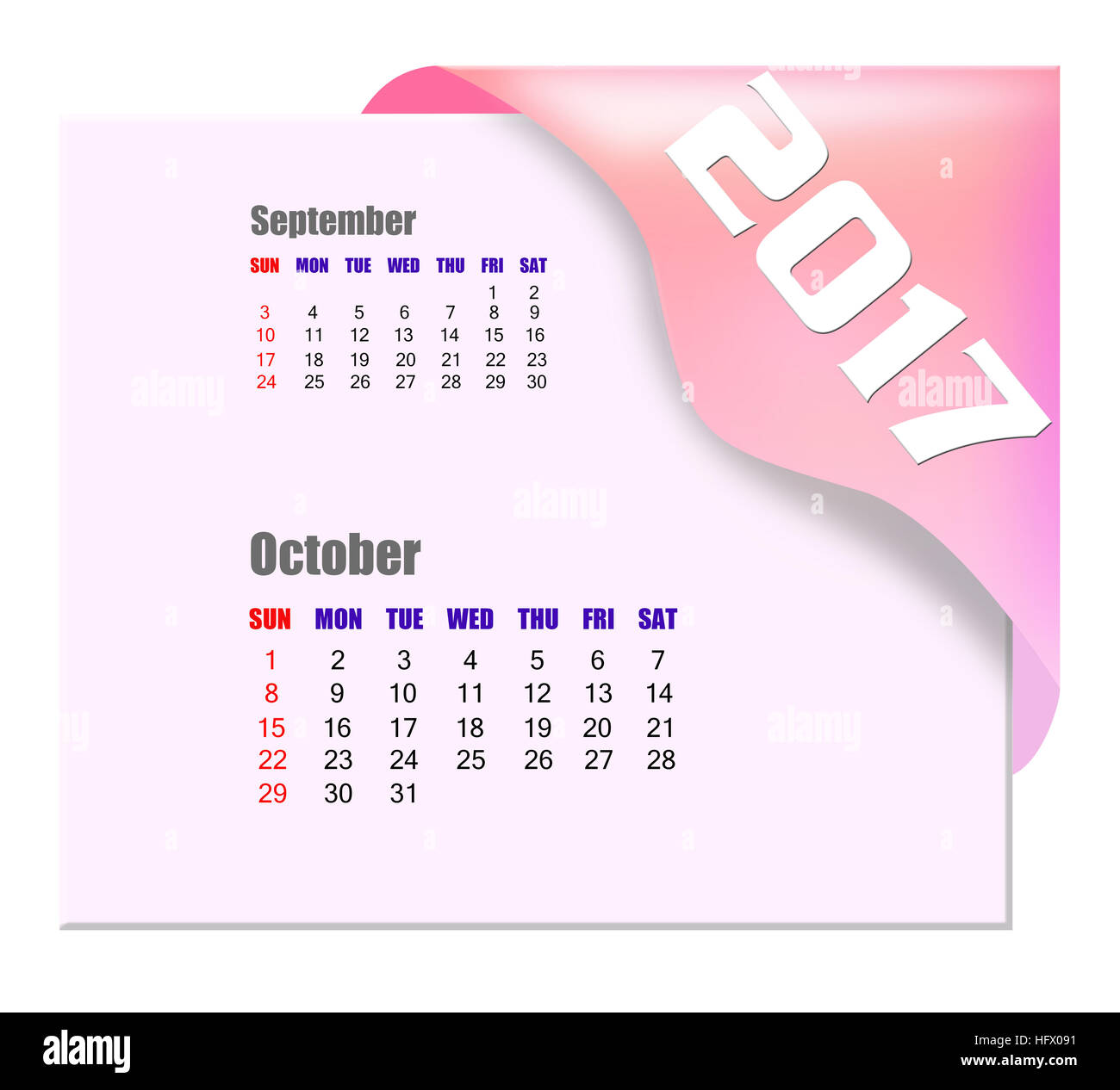 Month calendar october hi-res stock photography and images - Alamy