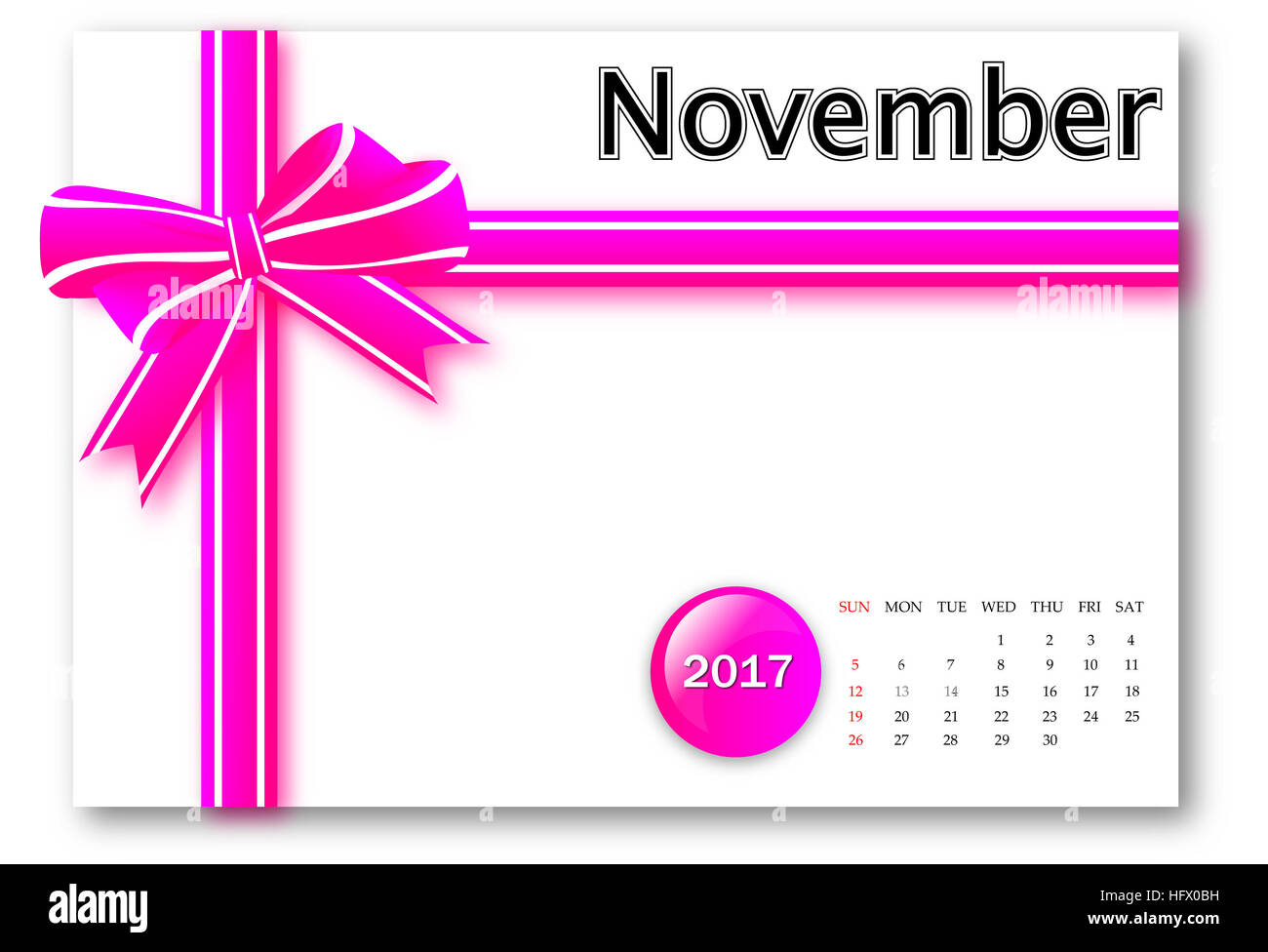 November calendar sheet hi-res stock photography and images - Alamy