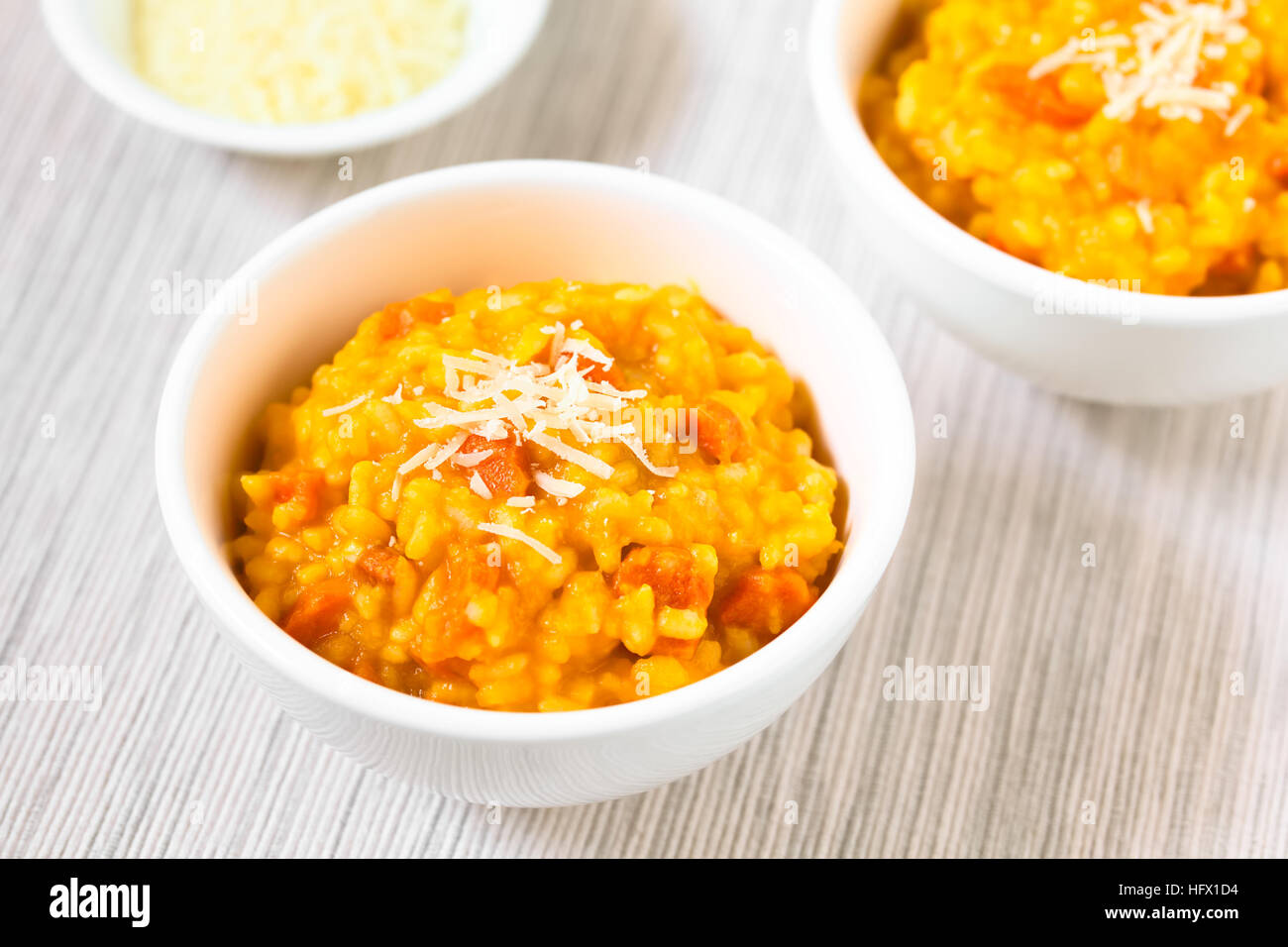 Fresh homemade carrot risotto made with pureed carrot and roasted ...