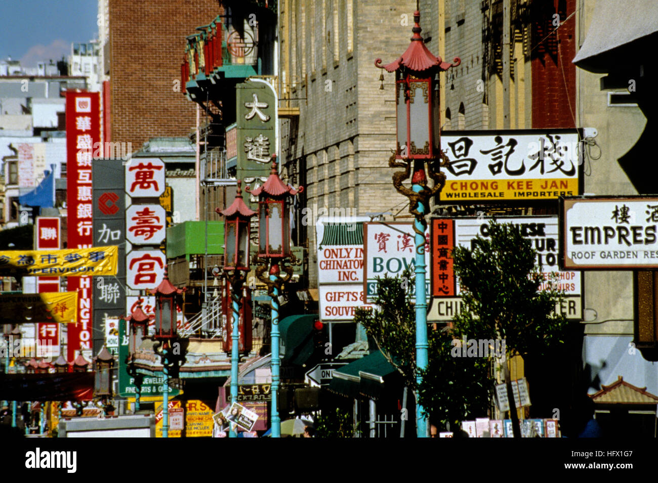 San Francisco, California. Grant Street Business Signs, Chinatown Stock ...