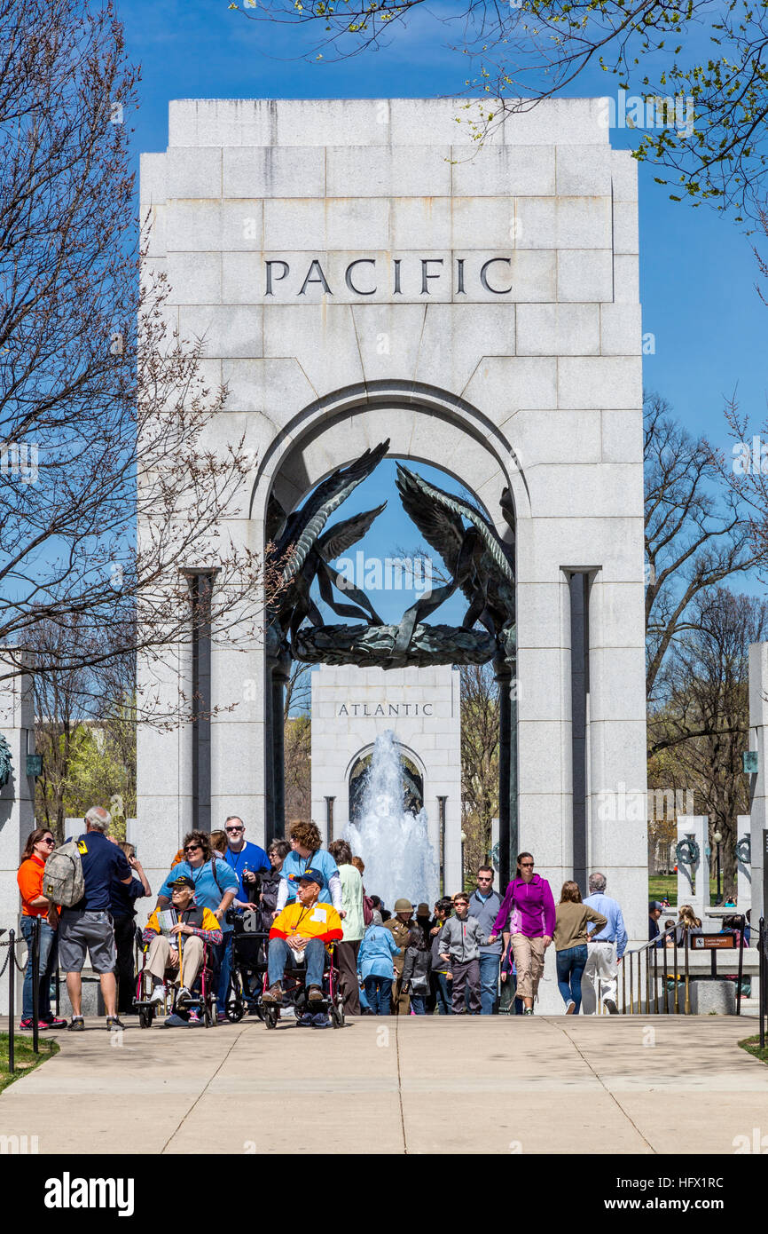 World War II Monument, Washington, D.C., Pacific Entrance Stock Photo ...