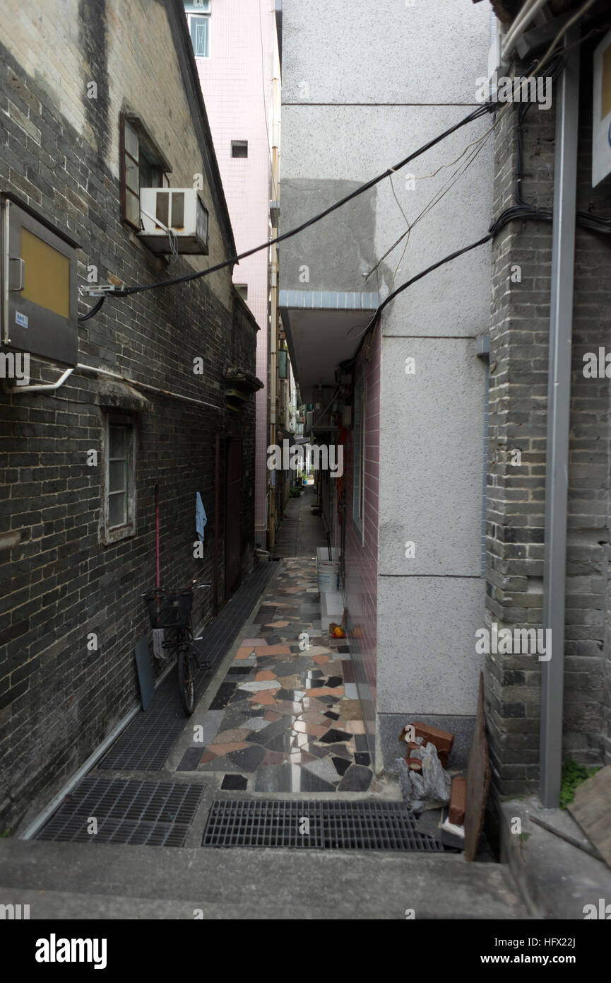 Walking by narrow street in Ping Shan Heritage Trail, Yuen Long, New ...