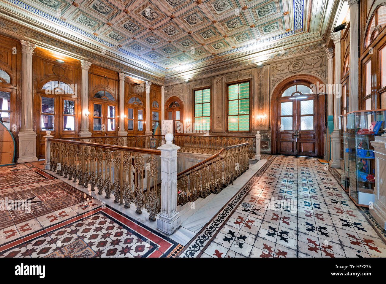 The grand stair hall of the greek Orthodox school, (1885) in Istanbul ...
