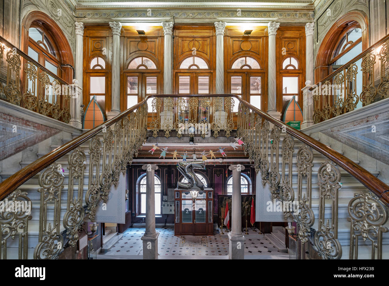 The grand stair hall of the greek Orthodox school, (1885) in Istanbul ...