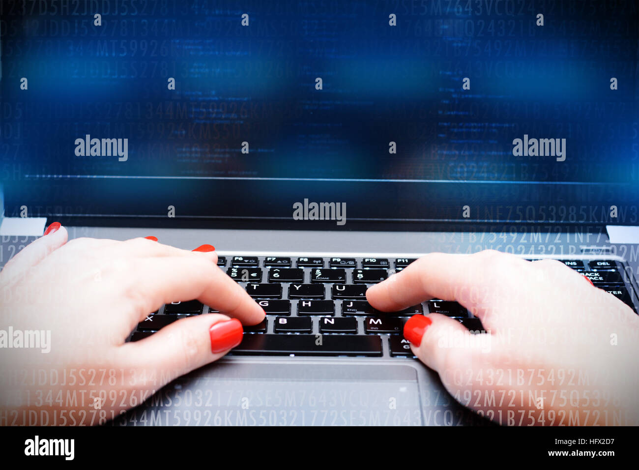 Hacker attack concept with programmer at computer Stock Photo - Alamy