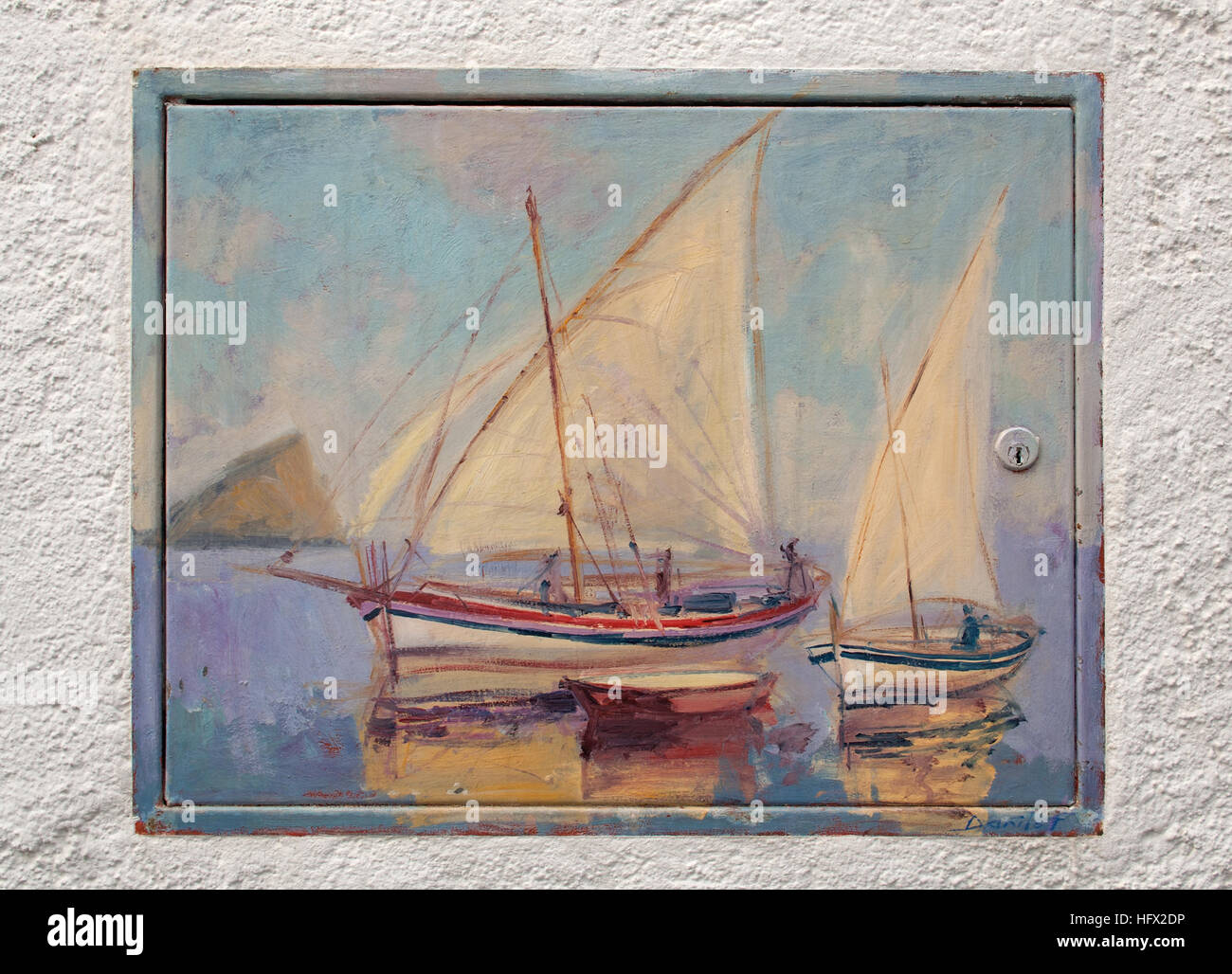 street art painting in Cadaques, Spain Stock Photo - Alamy