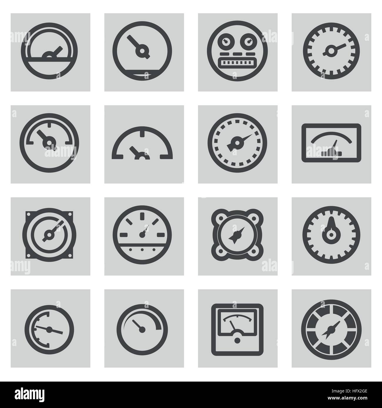 Vector line meter icons set on grey background Stock Vector Image & Art ...