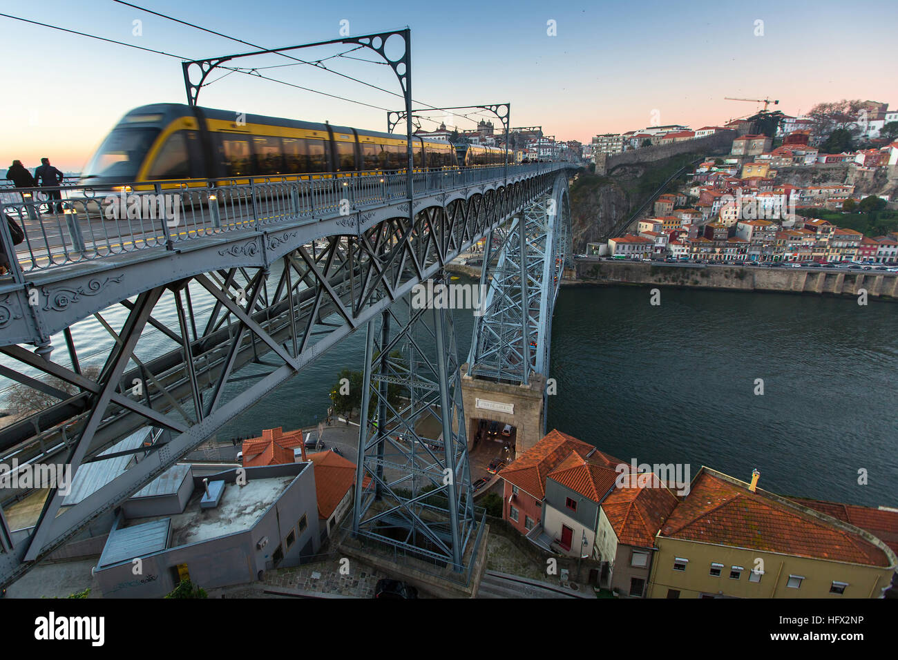 Dom Luis iron Bridge in Porto Old Town, Portugal Stock Photo - Alamy