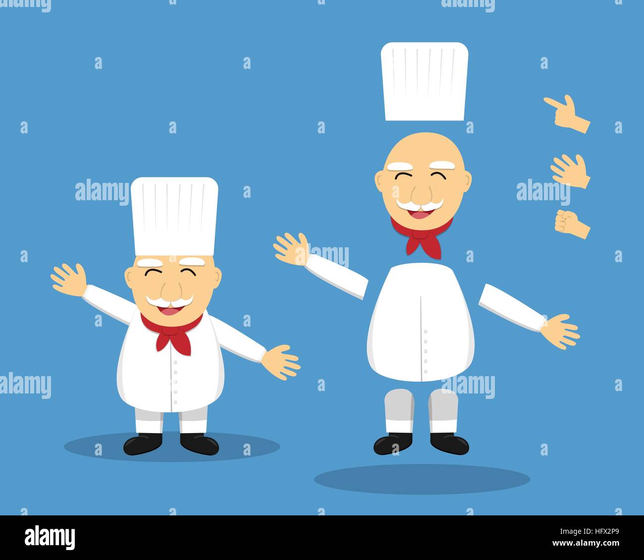 Editable cartoon senior chef for animation, vector design Stock Vector ...