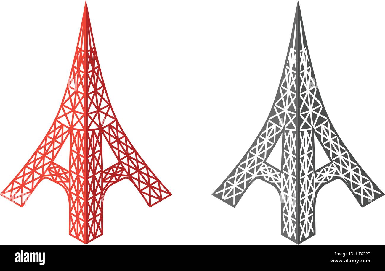 Eiffel tower icons in isometric style, vector design Stock Vector Image ...