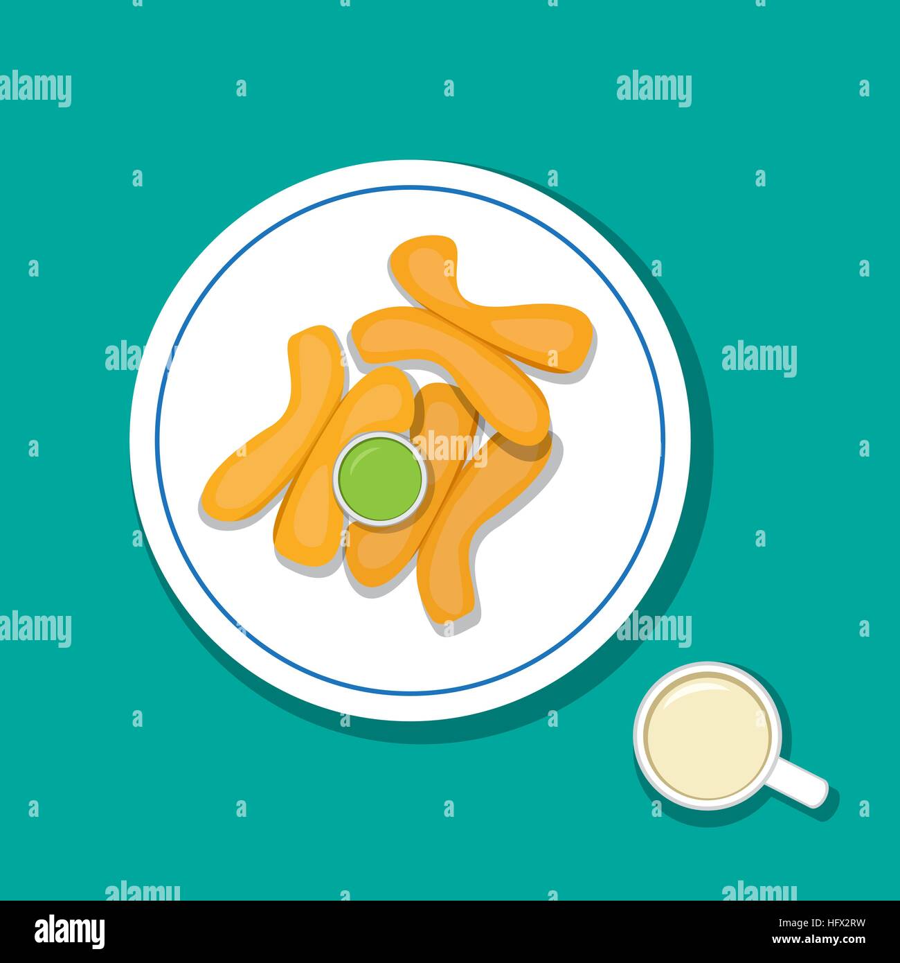 Deep fried flat bread Stock Vector Images - Alamy