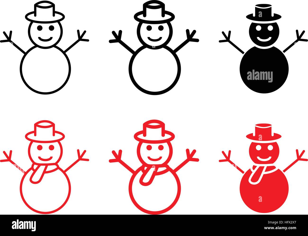 Set of snowman icons and symbol, vector design Stock Vector Image & Art ...